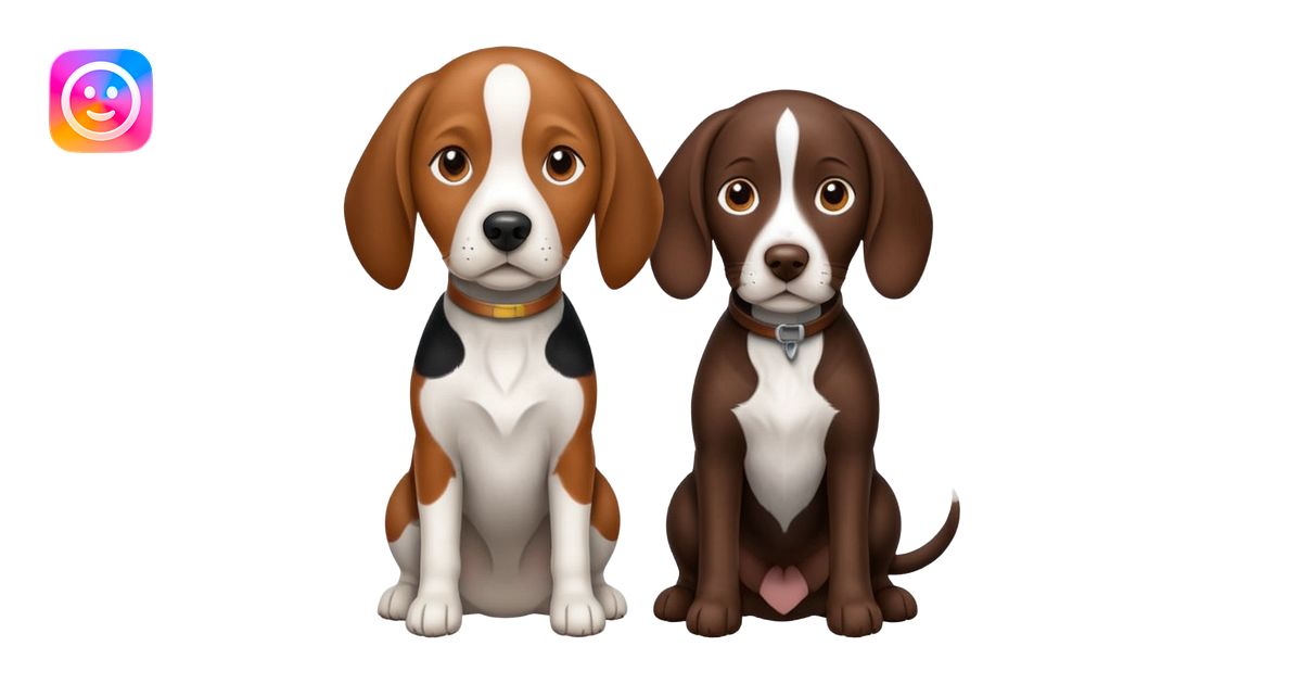 beagle and german shorthaired pointer side by side emoji | AI Emoji ...