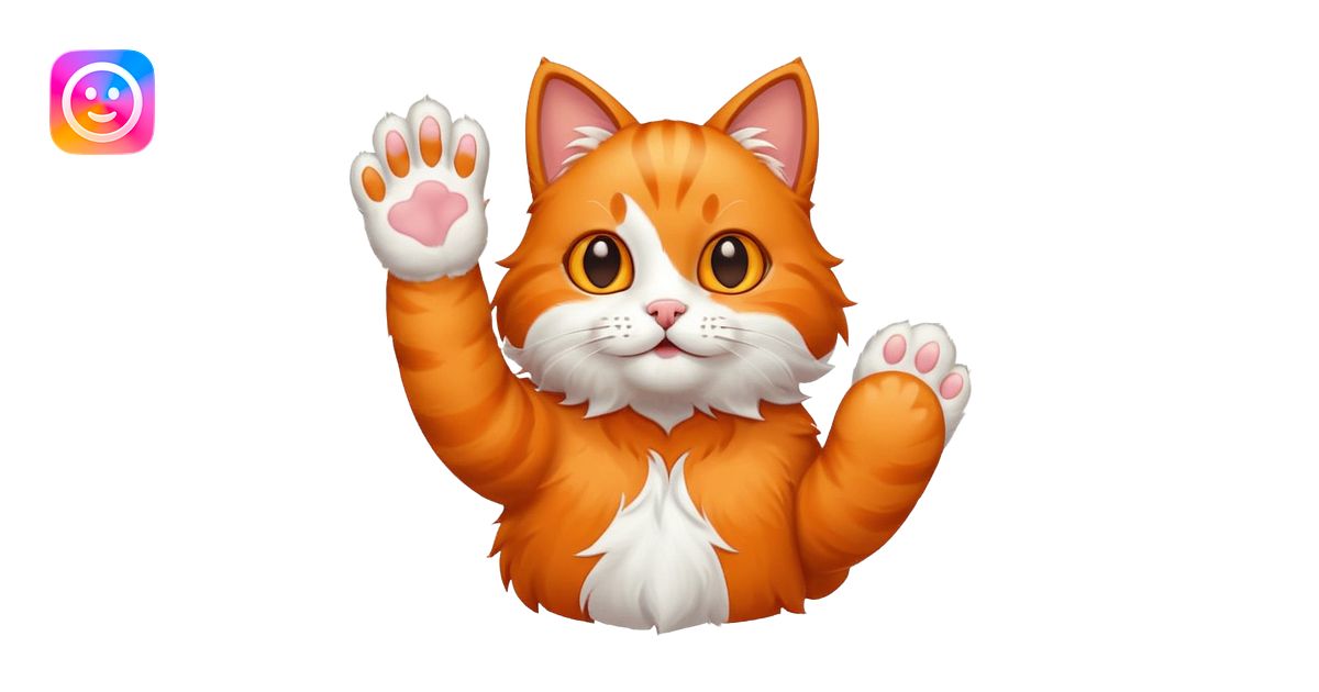 Waving cat paw emoji | AI Emoji Generator