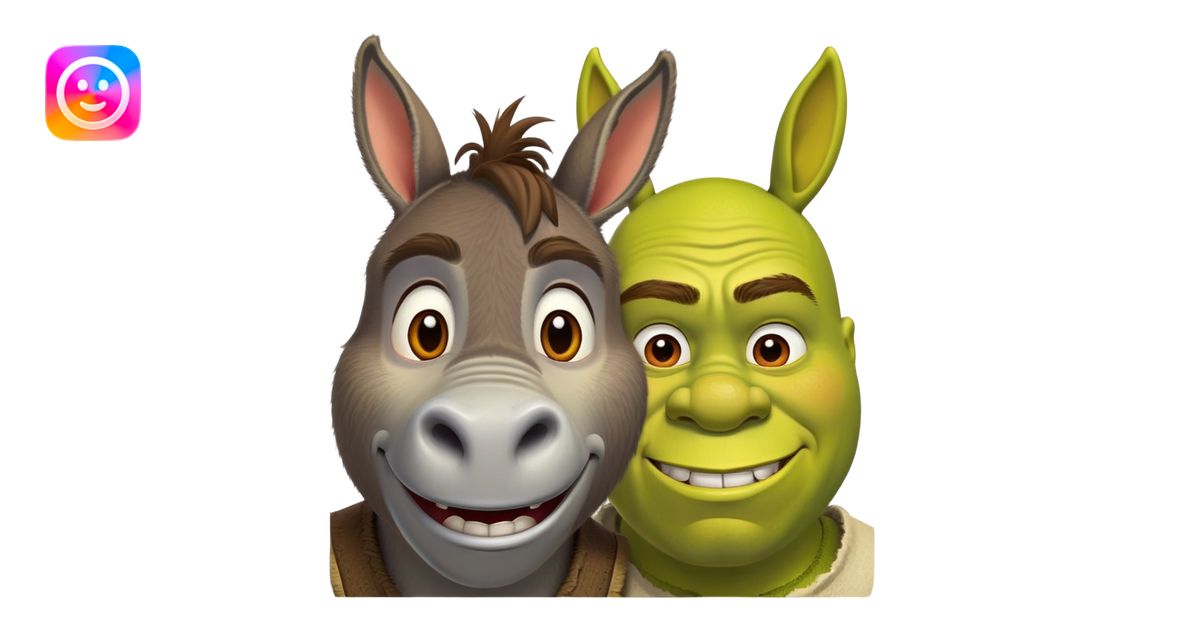 Donkey and shrek emoji | AI Emoji Generator