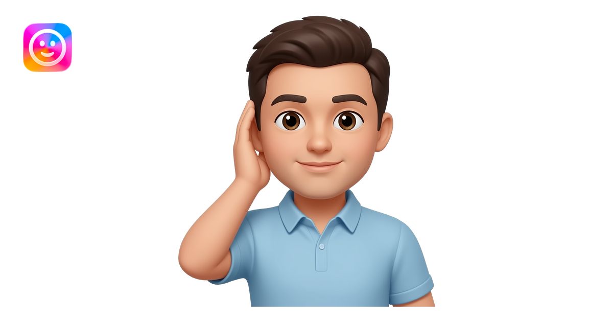 person listening with hand over ear emoji | AI Emoji Generator