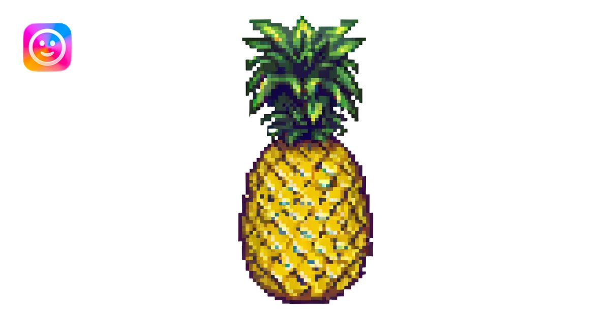 a pineapple with a sigma face, pixel art style illustration | AI Emoji ...
