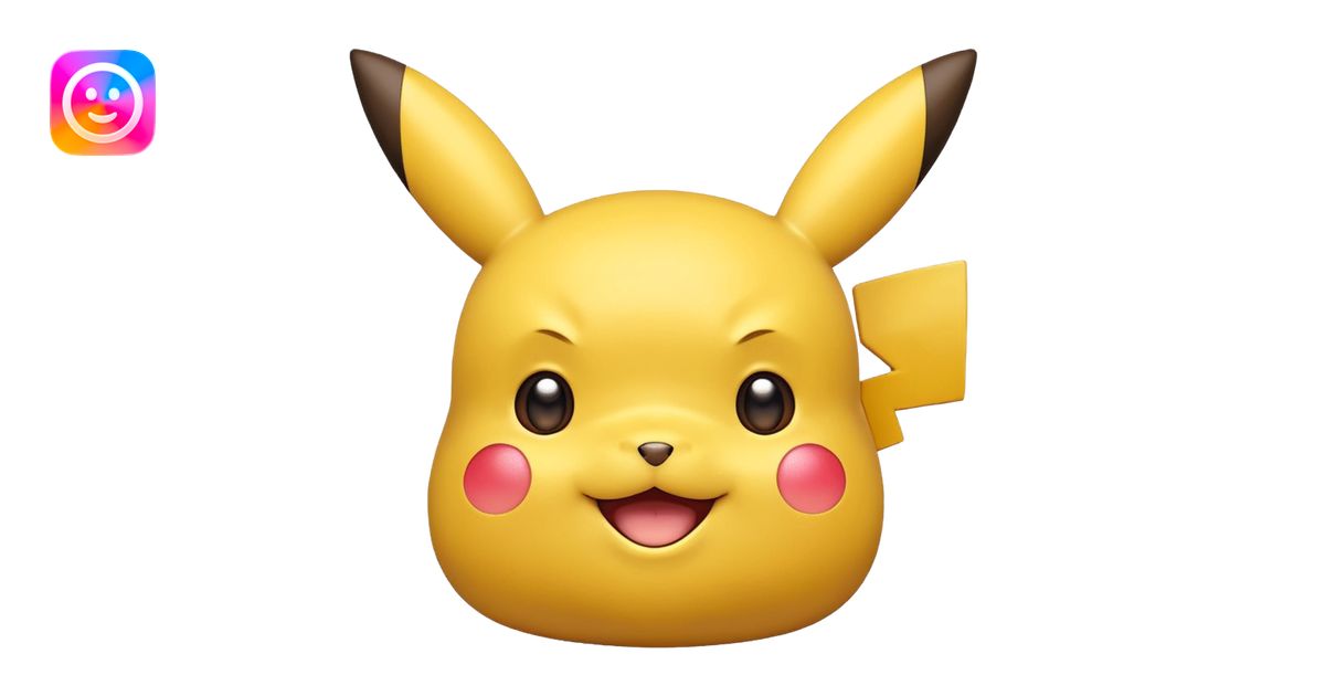 pokemon pikachu happy with spark cheeks emoji | AI Emoji Generator