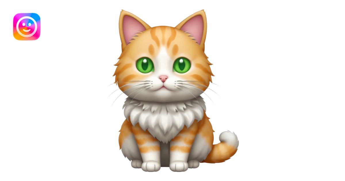 a full body of cute cat with puffer emoji | AI Emoji Generator