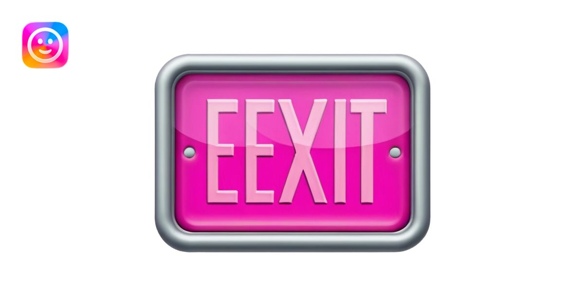 Pink exit sign emoji | AI Emoji Generator