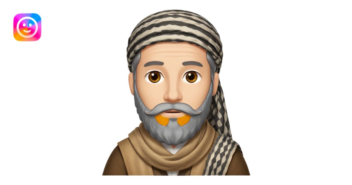 abraham from the bible, long beard, with keffiyeh emoji | AI Emoji ...