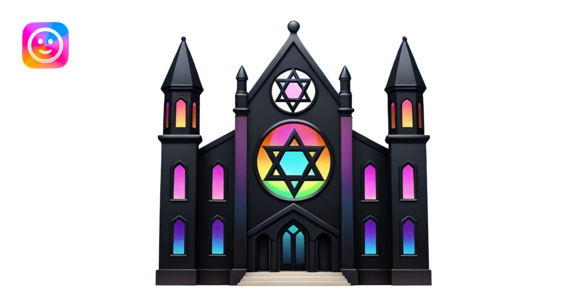 jewish synagogue temple in dark goth aesthetic style with black ...