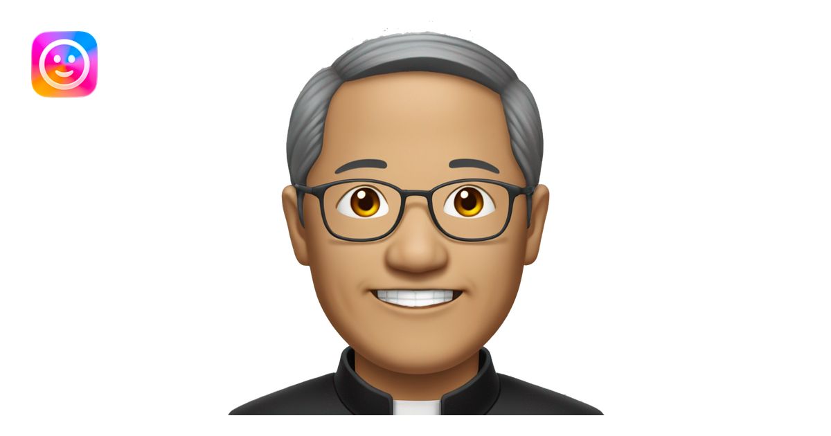 older hmong catholic priest with wrinkles with black hair, smiling with ...