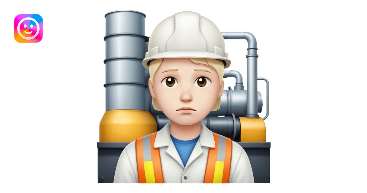 Sad factory worker emoji | AI Emoji Generator