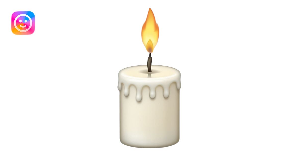A simple emoji-style illustration of a candle with no flame, the wick ...