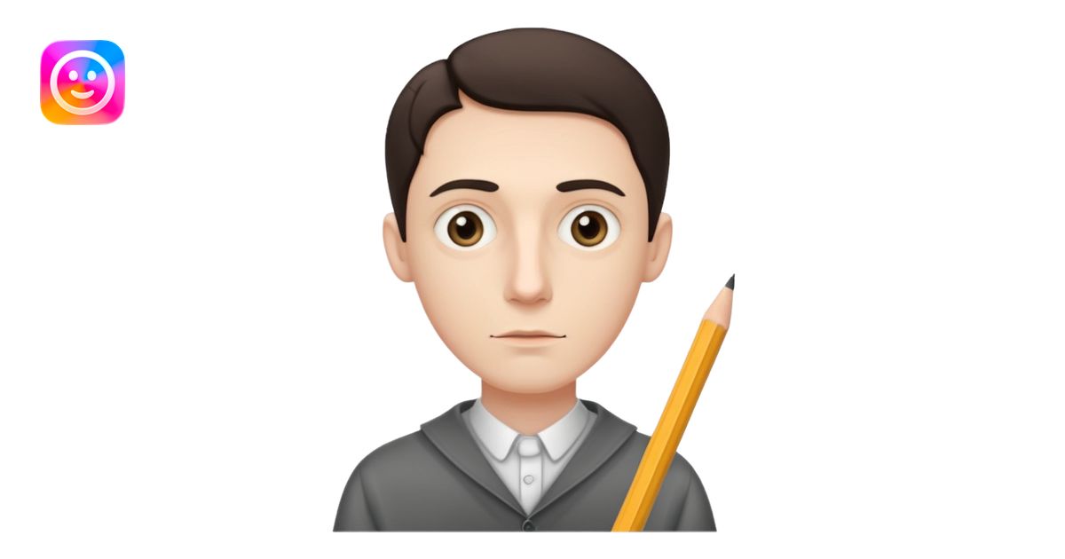 pencil next to a thin man emoji | AI Emoji Generator