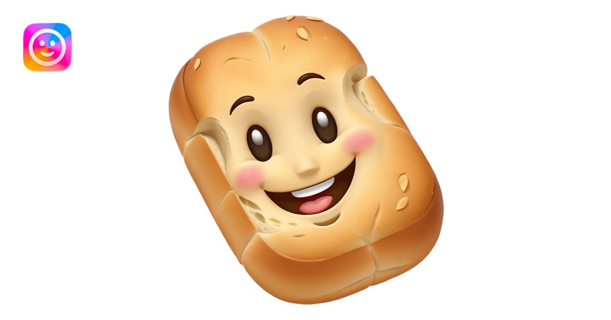 French bread with a happy face emoji | AI Emoji Generator