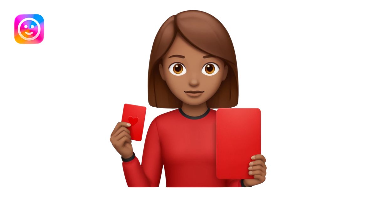Ref with red card emoji | AI Emoji Generator