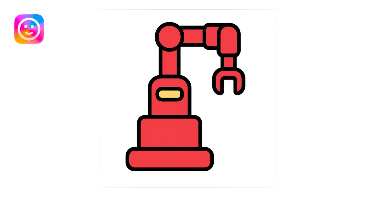 red cobot, icon style, simple and clean, front view icon | AI Emoji ...