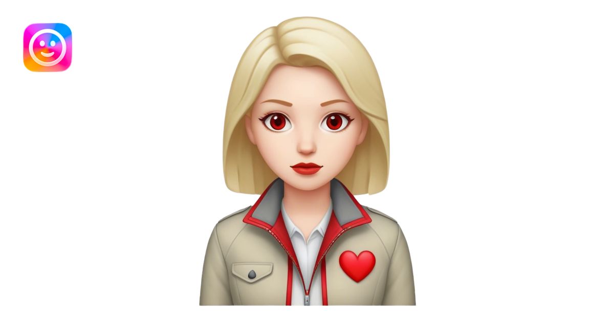 white conservative woman in jacket with red emoji | AI Emoji Generator