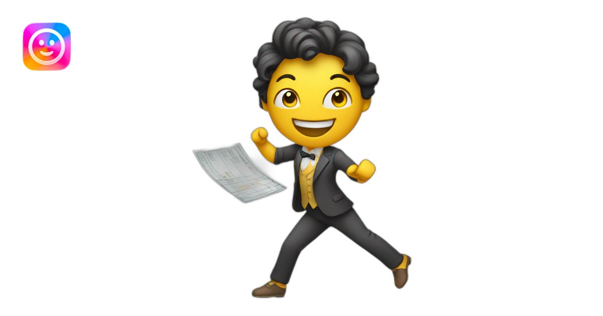 character that dances with invoices emoji | AI Emoji Generator