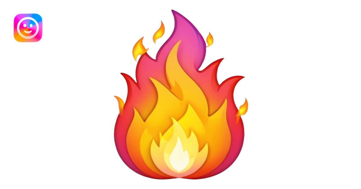 A fire emoji with the colors of the pride flag. Take away the small ...