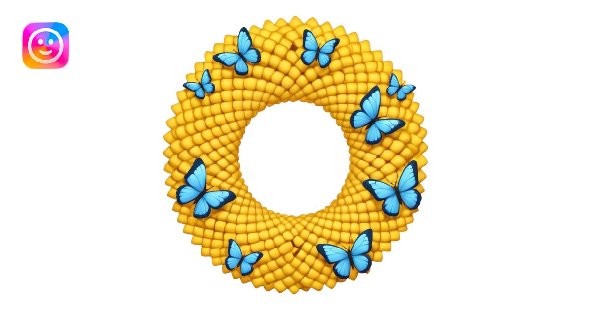 butterfly swarm forming a portal ring emoji | AI Emoji Generator
