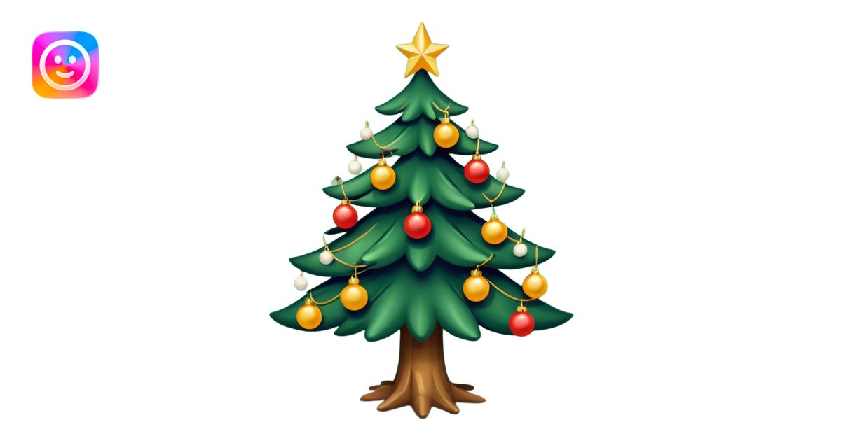 Albero di Natale con luci calde senza palline emoji | AI Emoji Generator