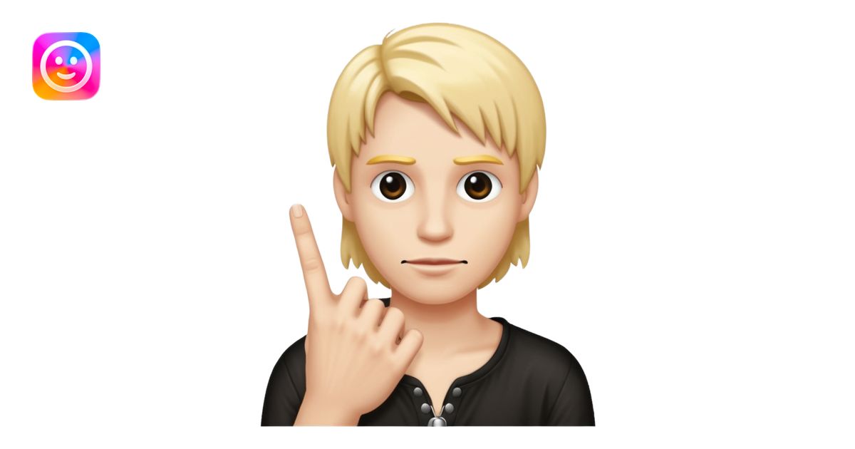 main signe hard rock mais avec juste le doigt annulaire plié emoji | AI ...
