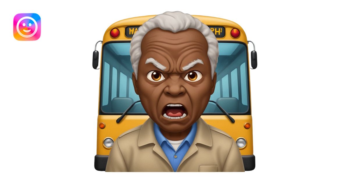 african uncle telling somone to get off the bus let him be angry. emoji ...