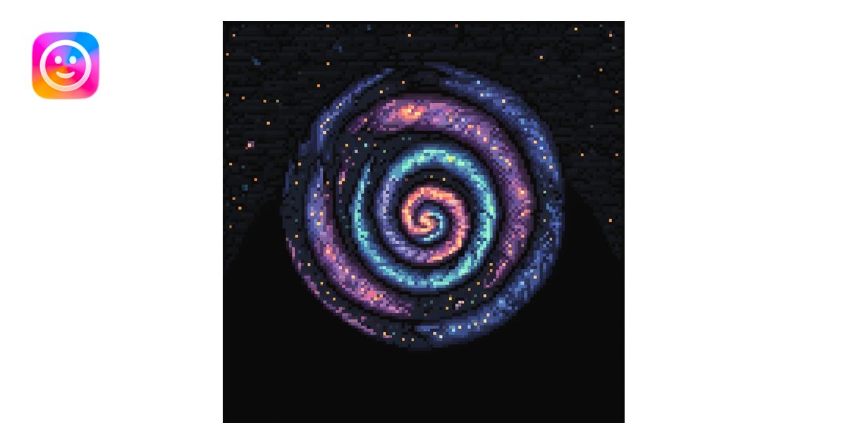 pixel art galaxy, swirling stars and nebulae illustration | AI Emoji ...