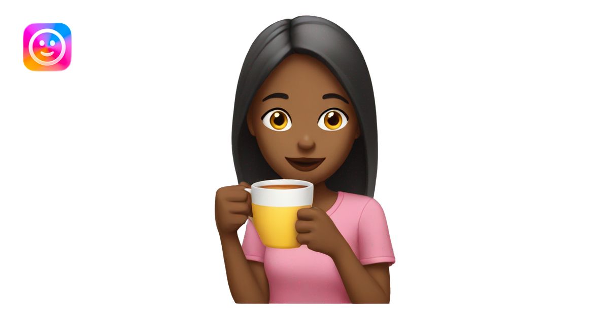 Girl sipping tea emoji | AI Emoji Generator
