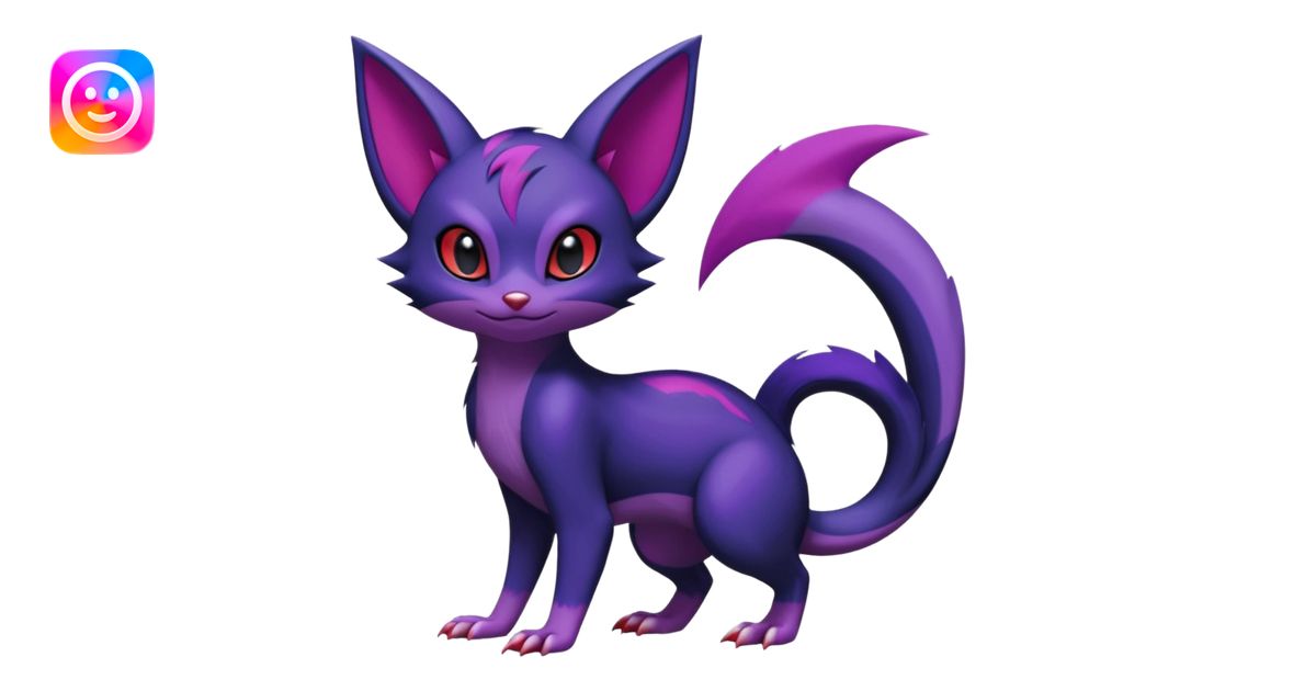 Noibat-Sneasel-Purrloin-Fakémon-hybrid-creature (full body) emoji | AI ...