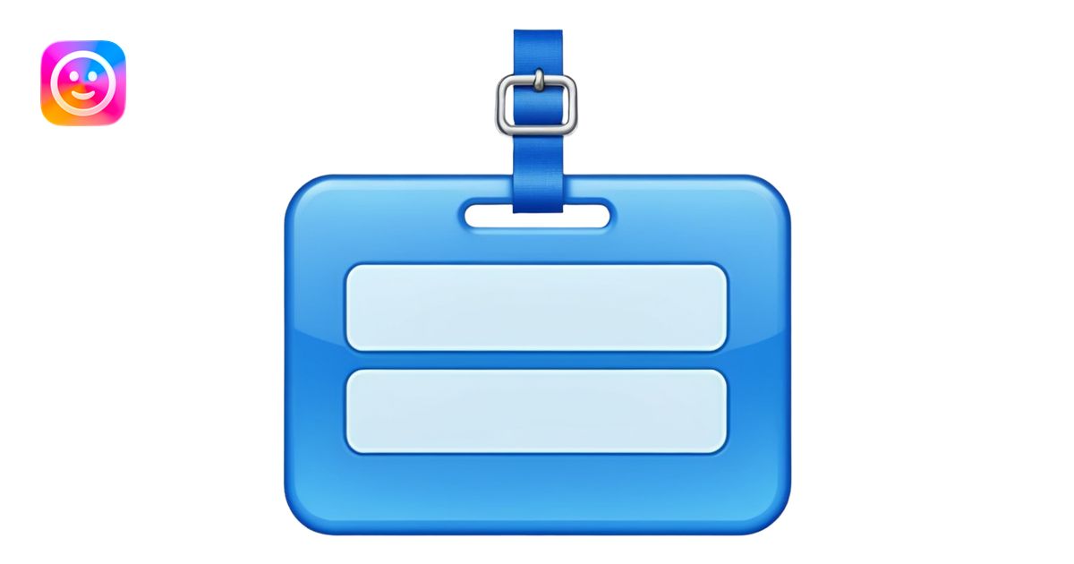 blue Name tag emoji | AI Emoji Generator