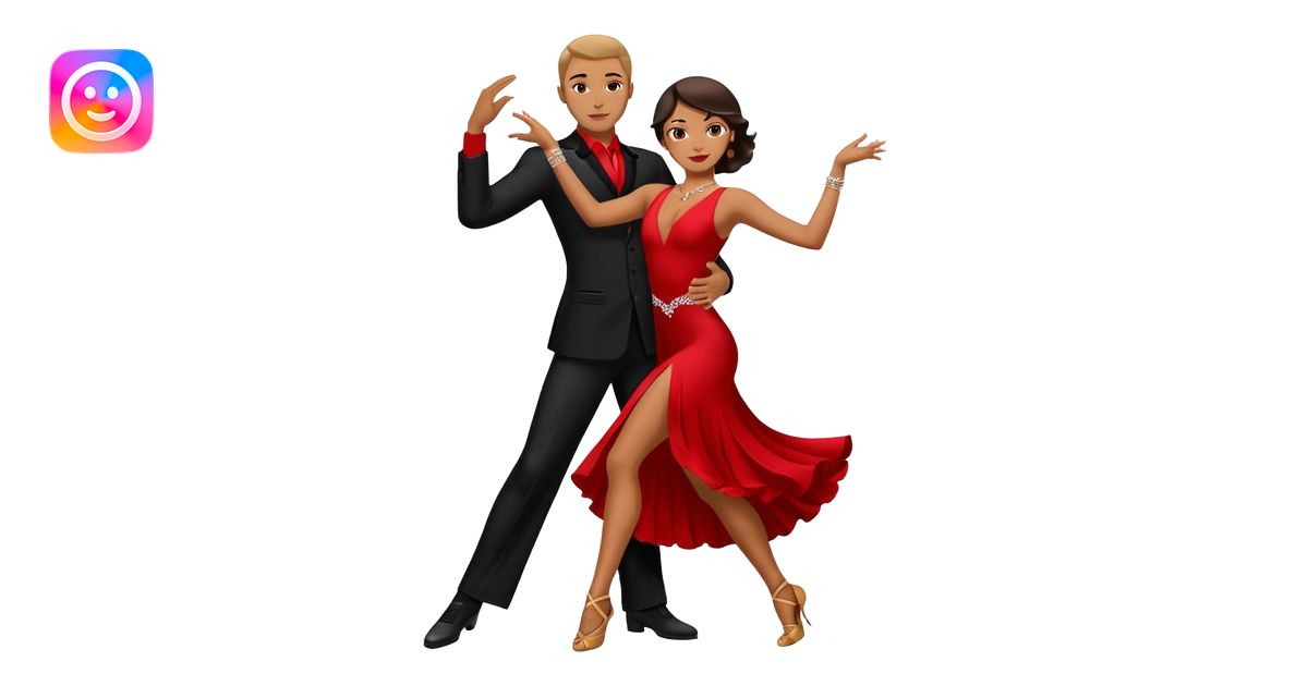 Dancesport professional latin competitor couple dancing the rumba emoji ...
