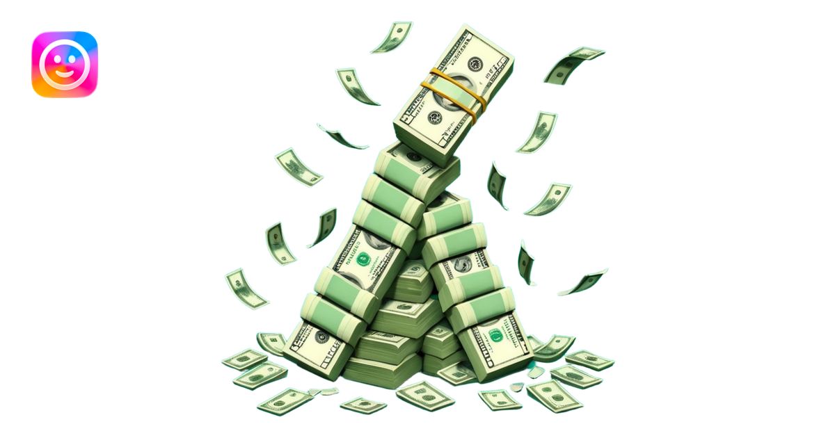 Falling value of the dollar emoji | AI Emoji Generator