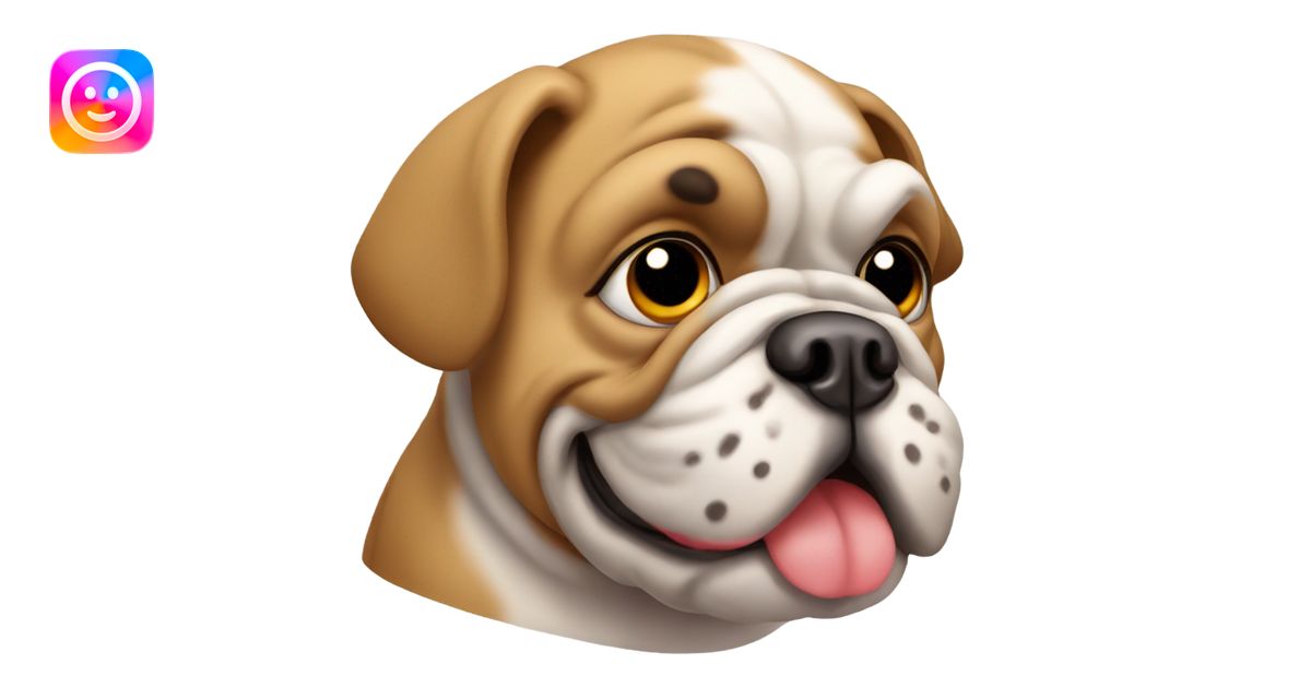 Cute bulldog sitting emoji | AI Emoji Generator