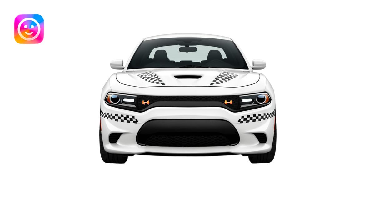 CHARGER DOSH HellCat SRT white and Pattern on the side of the logo Lynx ...