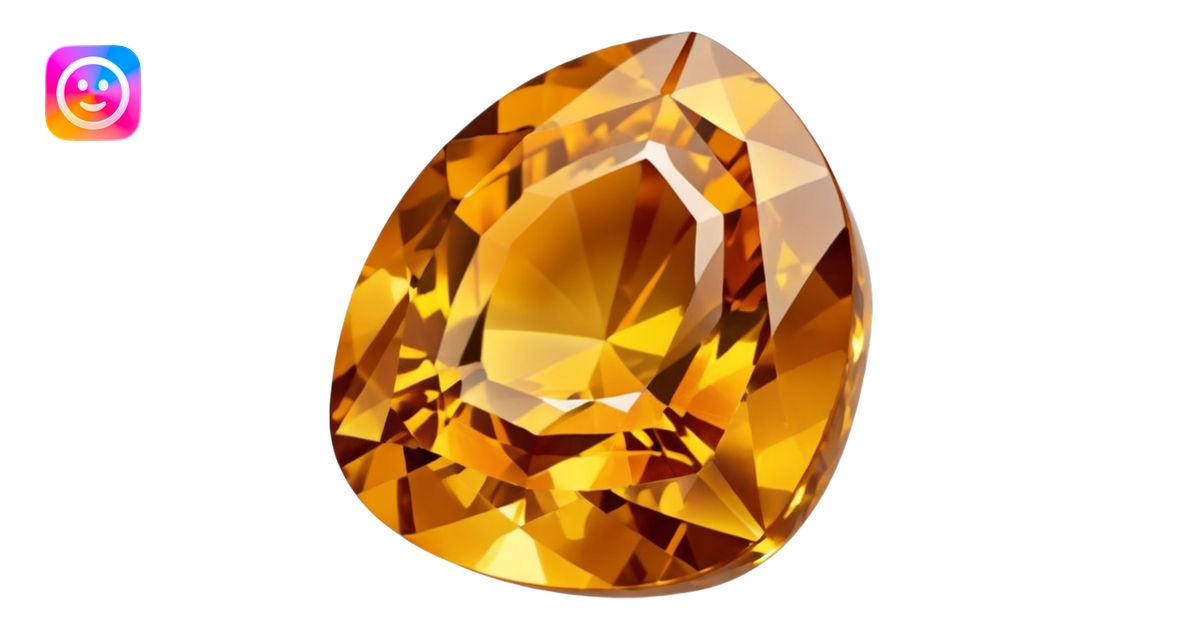 Single gemstone rock character, warm golden citrine, squat and heavy ...