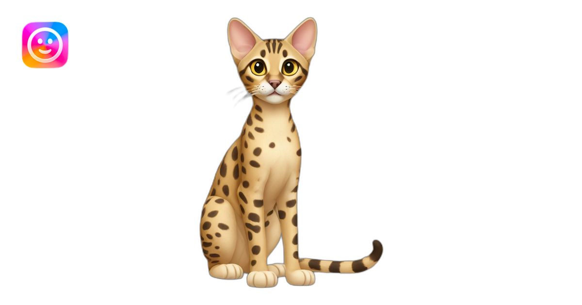 Savannah Cat Full Body emoji | AI Emoji Generator