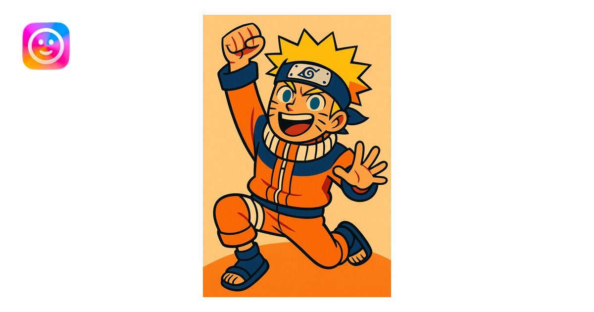 Naruto character, vibrant toon style, dynamic pose, energetic ...