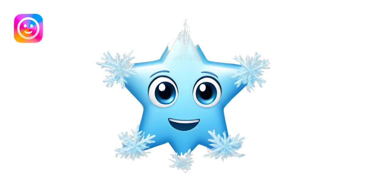 ice frozen star with snow emoji | AI Emoji Generator