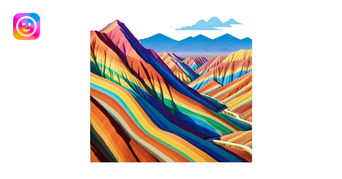 Rainbow Mountains Zhangye Danxia colorful striped hills, simplified ...