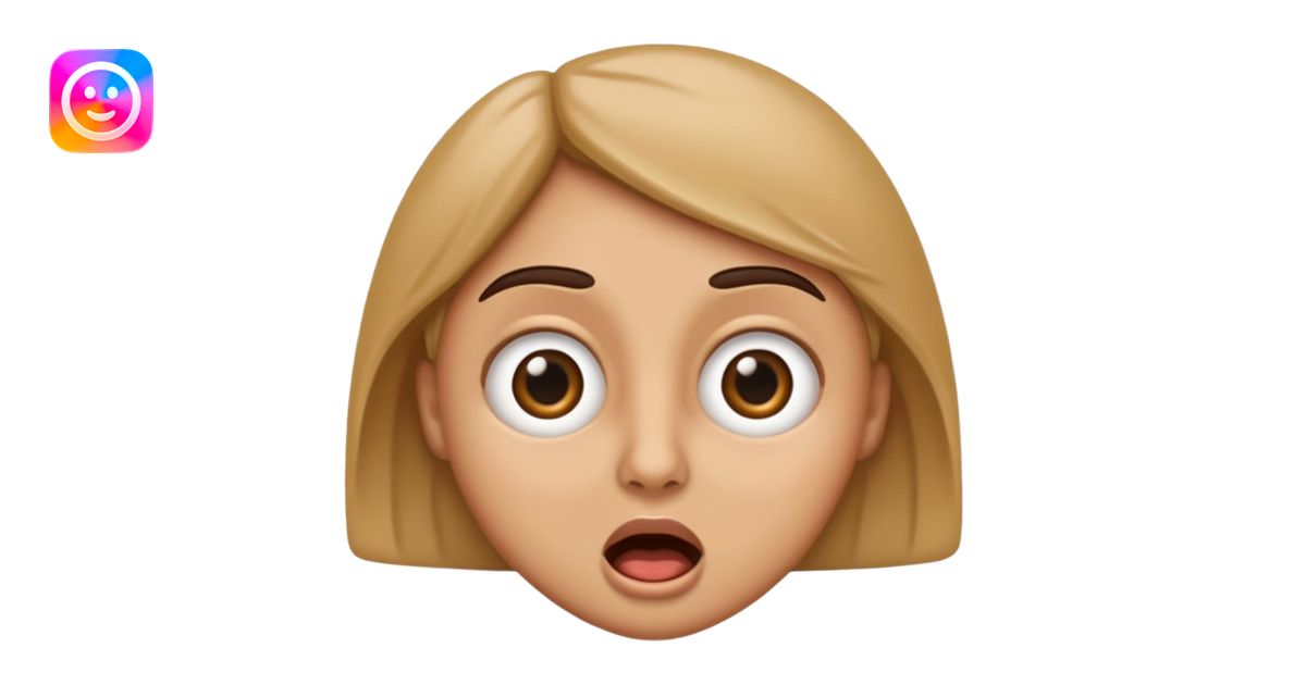 Create an iOS styled emoji that shows immense shock but satisfaction ...