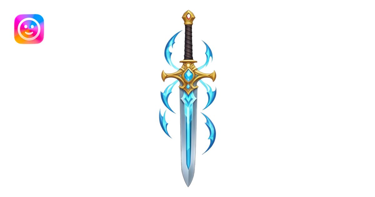 emoji style icon, fantasy world, sword, magic, time rift, for game ...