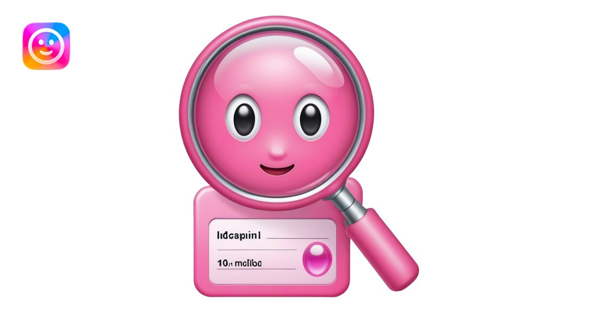 pink magnifying glass on the pink ID card emoji | AI Emoji Generator