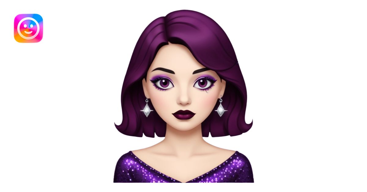 Glitter noir darling emoji | AI Emoji Generator