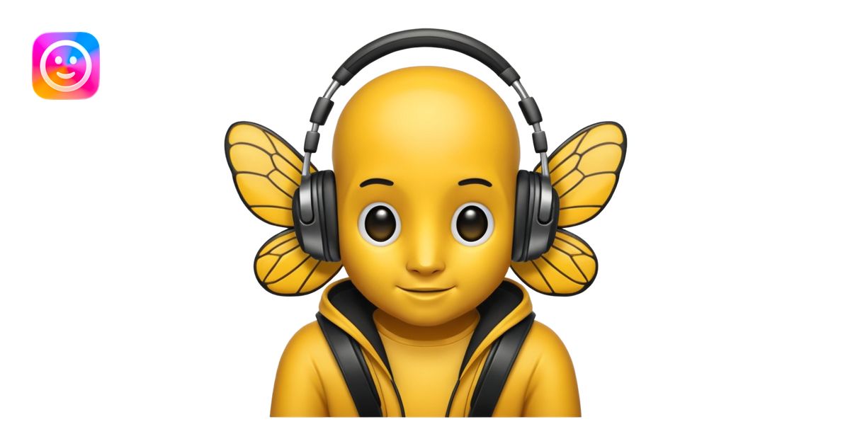 DJ bee with headphones emoji | AI Emoji Generator