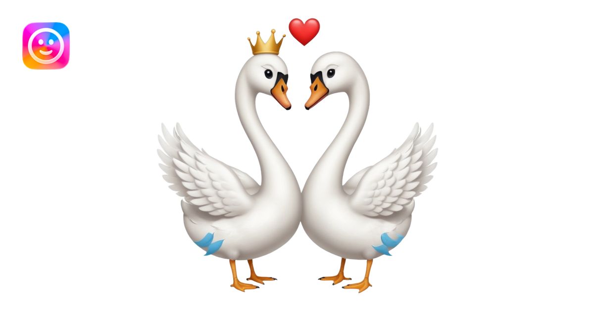 Two swan making a heart 💗 a girl swan and a boy swan emoji | AI Emoji ...