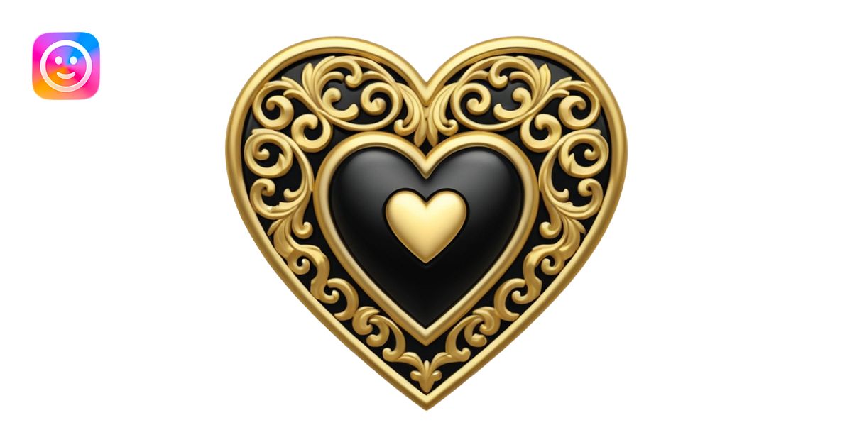 gold goth heart, remove background emoji | AI Emoji Generator
