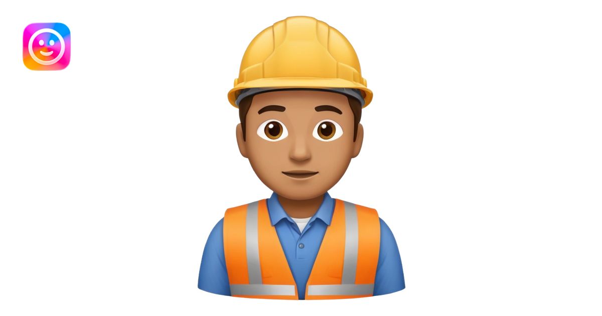construction worker building or assembling himself emoji | AI Emoji ...