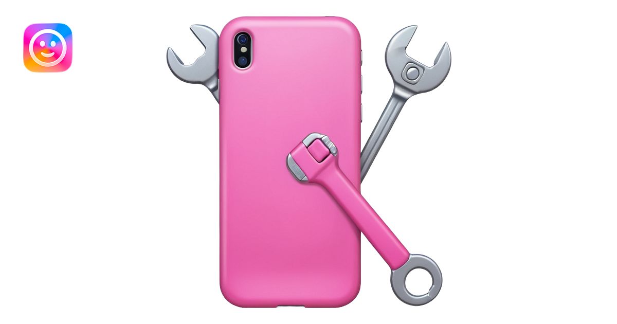 pink girly cellphone with a wrench emoji | AI Emoji Generator