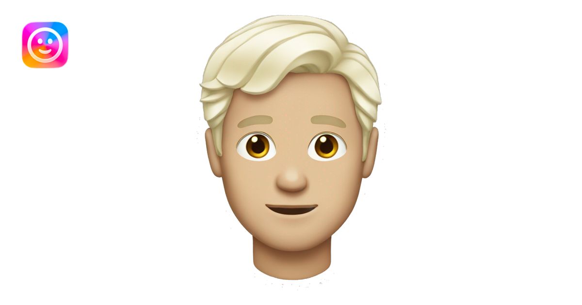 White guy platinum blonde hair emoji | AI Emoji Generator