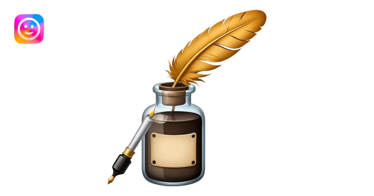 feather quill and ink bottle emoji | AI Emoji Generator