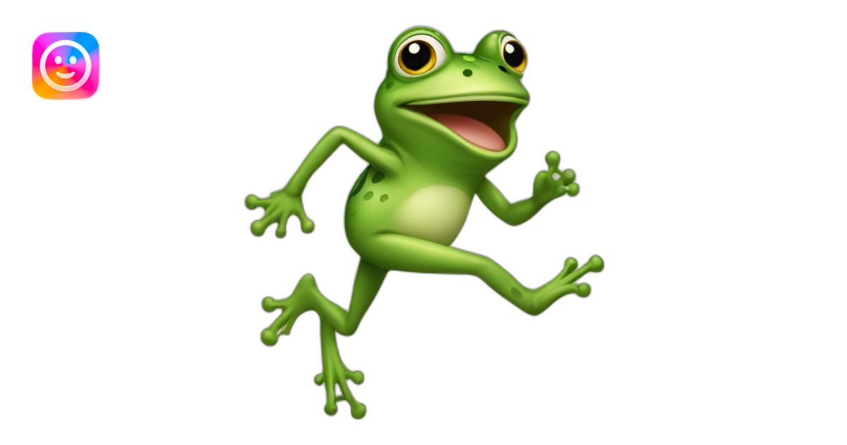 running peppo frog emoji | AI Emoji Generator