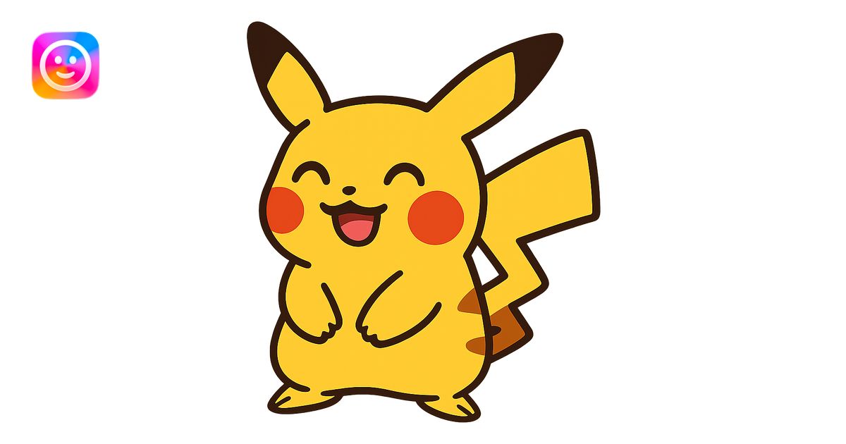 cute pikachu blushing happy expression emoji | AI Emoji Generator